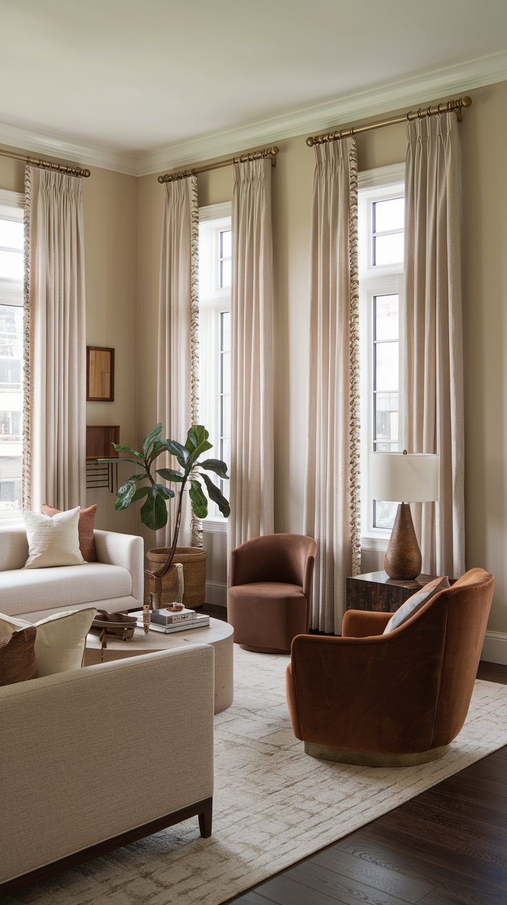 32 Modern Curtain Ideas for Your Living Room