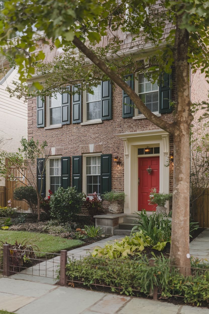 29 Elegant Exterior House Colors That Pair with Brick
