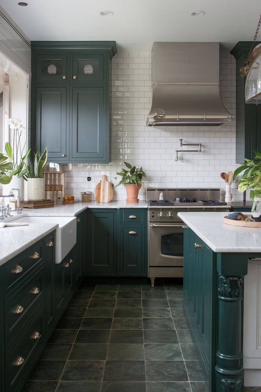 29 Modern Dark Green Kitchen Ideas