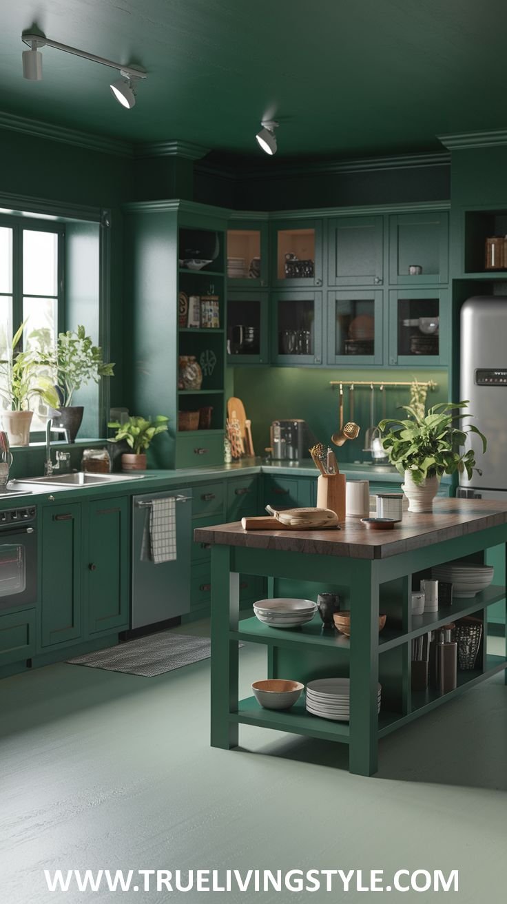 32 Elegant Green Kitchen Designs for a Sleek Interior
