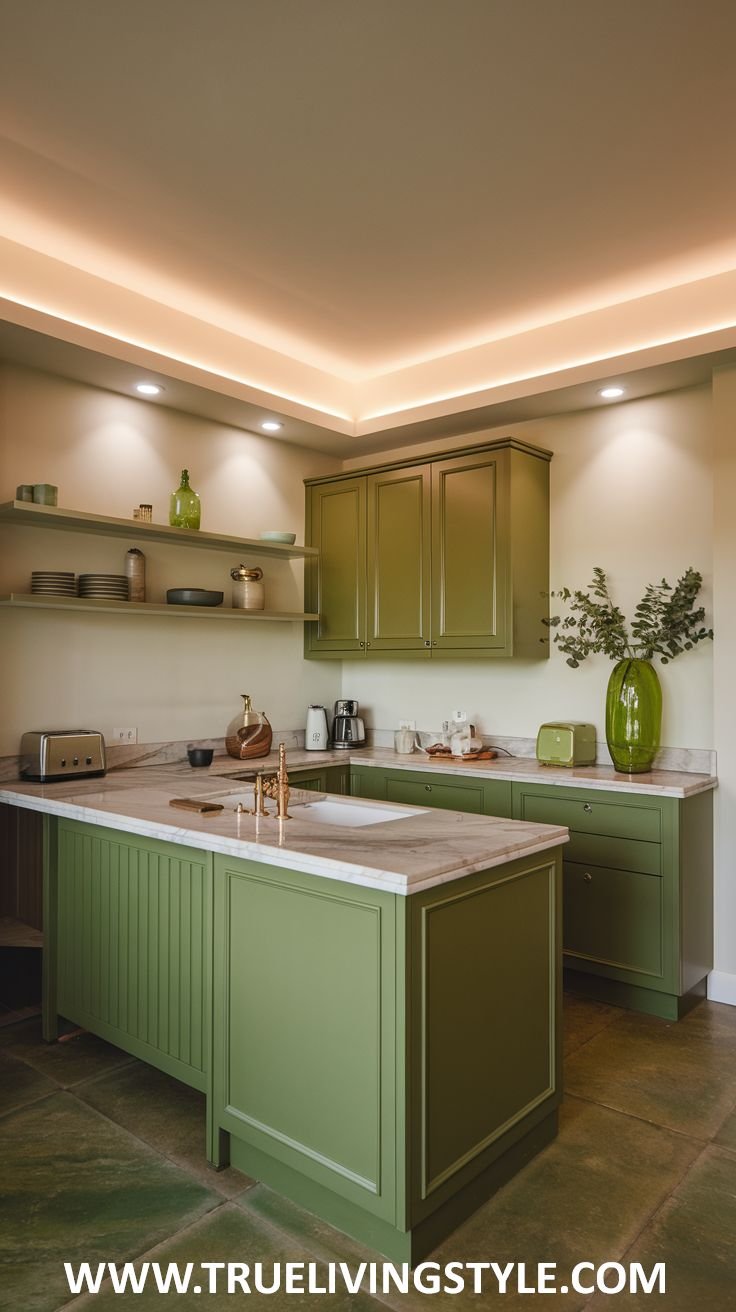 32 Elegant Green Kitchen Designs for a Sleek Interior