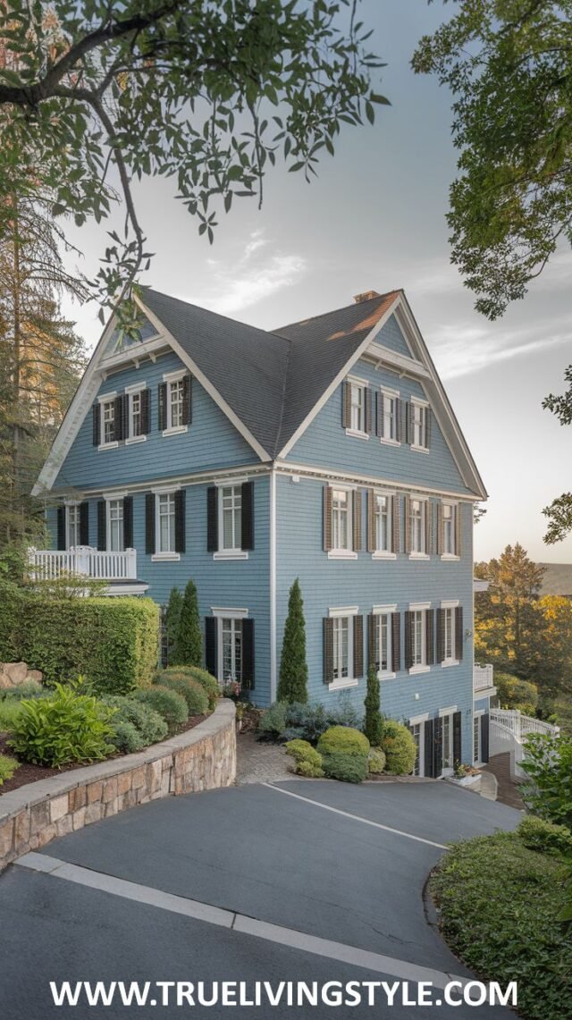 24 Modern Blue Exterior House Colors for 2025