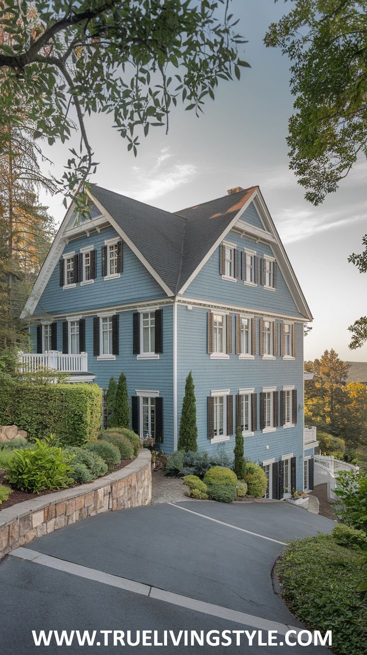 24 Modern Blue Exterior House Colors for 2025