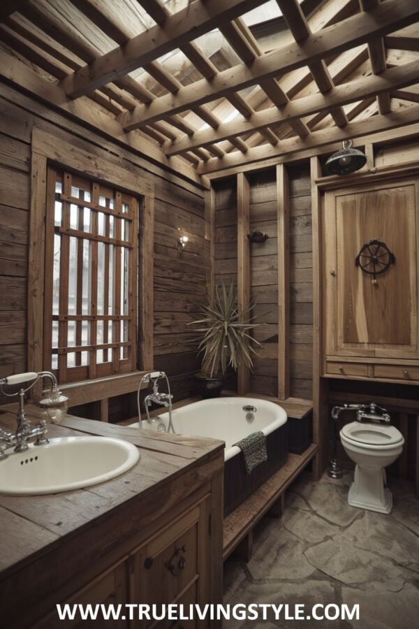 28 Charming Rustic Bathroom Design Ideas