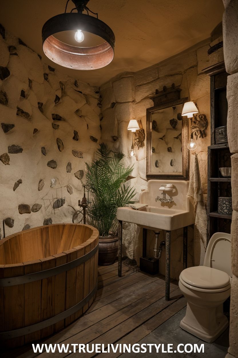 28 Charming Rustic Bathroom Design Ideas