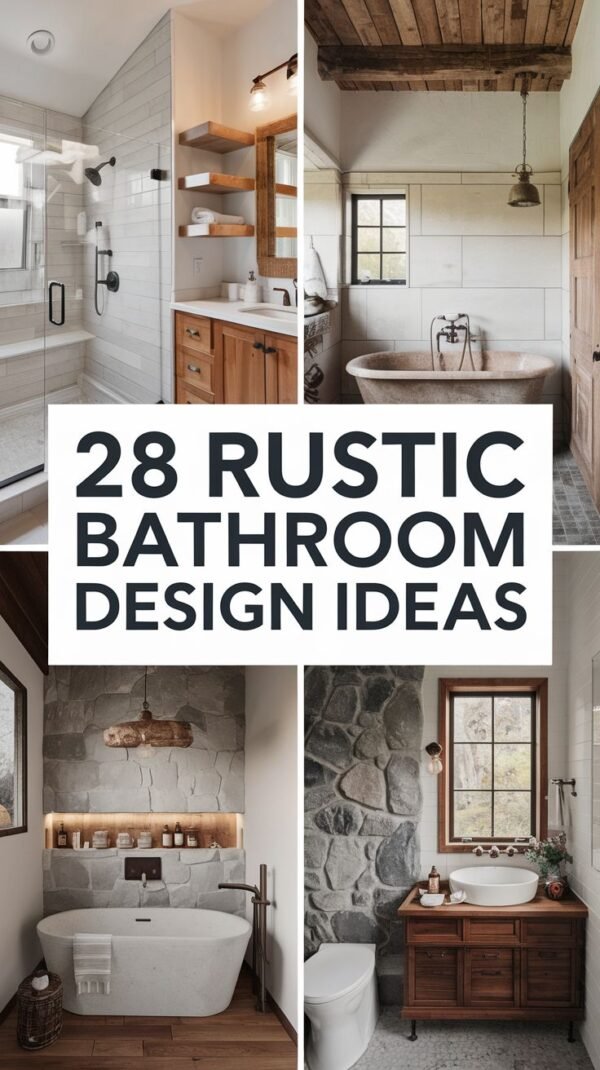 28 Charming Rustic Bathroom Design Ideas