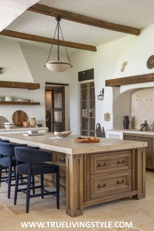 30 Stylish Rustic Kitchen Island Designs