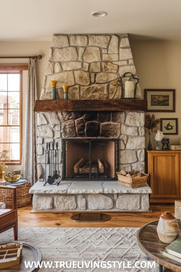30 Rustic Stone Fireplace Ideas for Cozy Homes