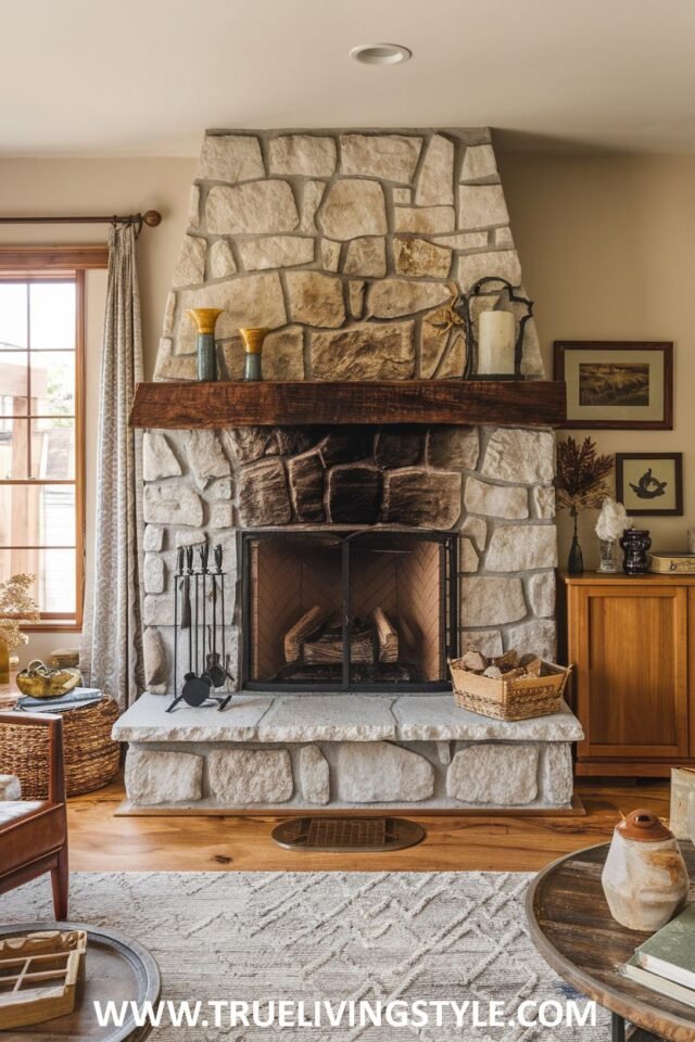 30 Rustic Stone Fireplace Ideas for Cozy Homes