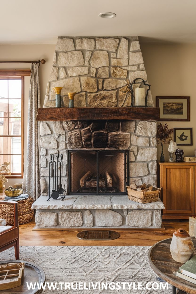 30 Rustic Stone Fireplace Ideas for Cozy Homes