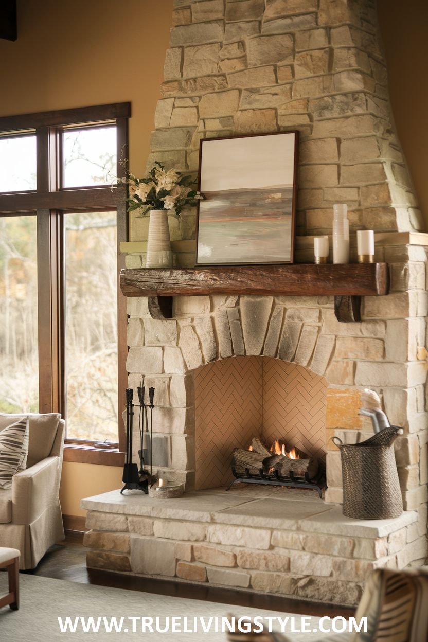 30 Rustic Stone Fireplace Ideas for Cozy Homes
