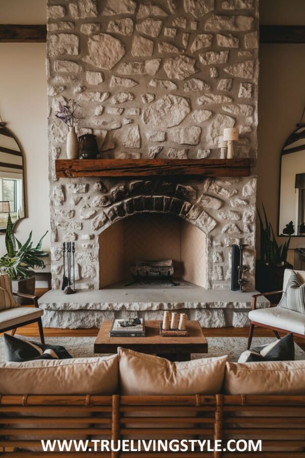 30 Rustic Stone Fireplace Ideas for Cozy Homes