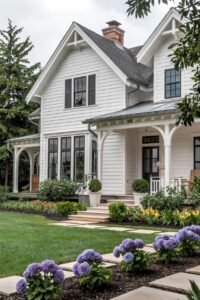 29 White Farmhouse Exterior Designs That Feel Warm and Inviting