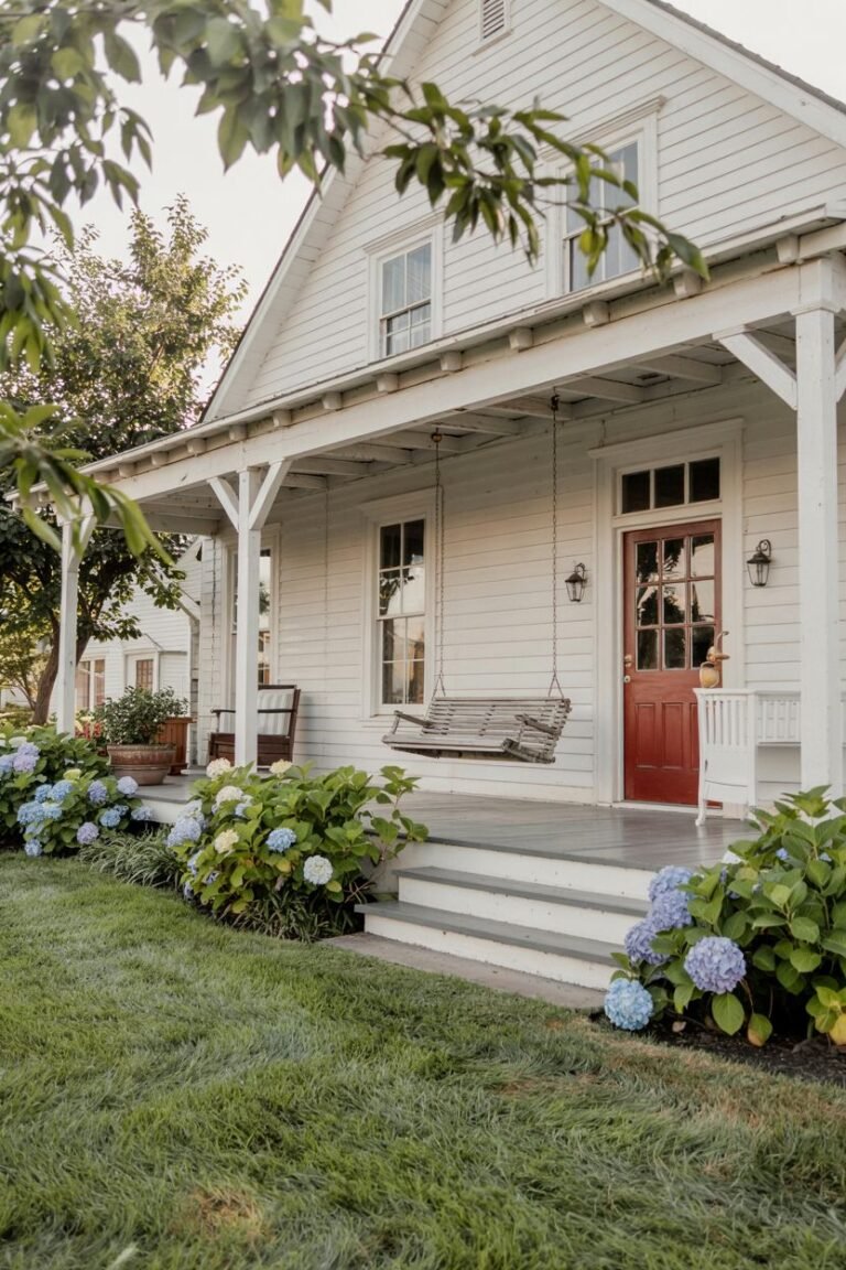 29 White Farmhouse Exterior Designs That Feel Warm and Inviting