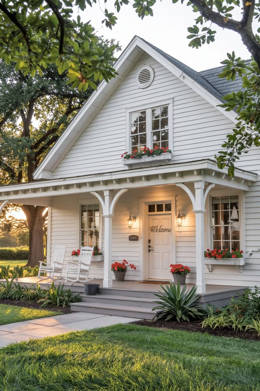 29 White Farmhouse Exterior Designs That Feel Warm and Inviting