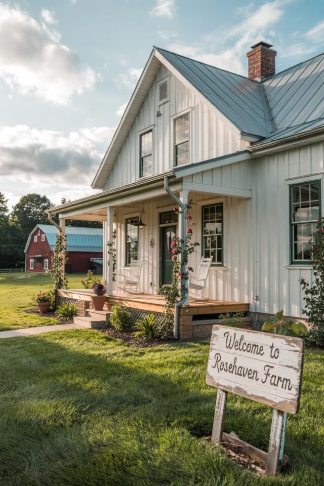29 White Farmhouse Exterior Designs That Feel Warm and Inviting