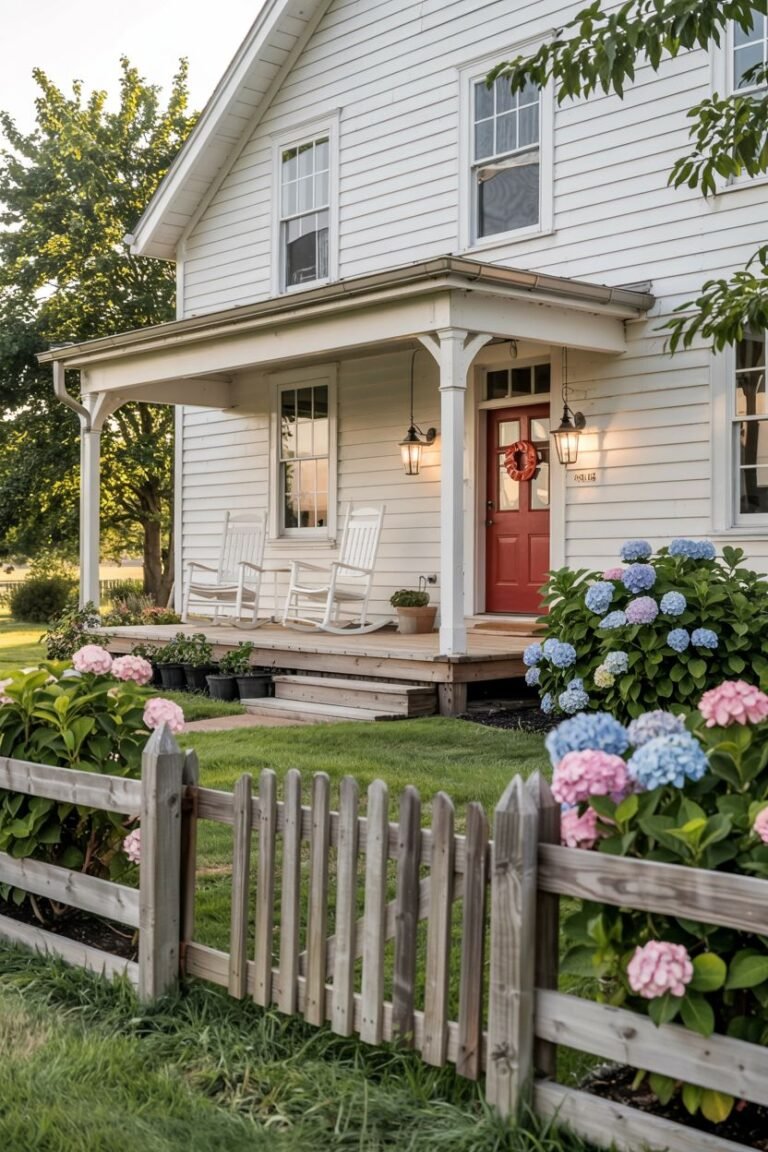 29 White Farmhouse Exterior Designs That Feel Warm and Inviting