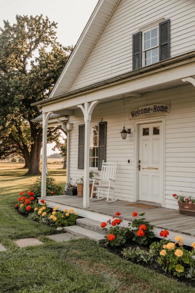 29 White Farmhouse Exterior Designs That Feel Warm and Inviting